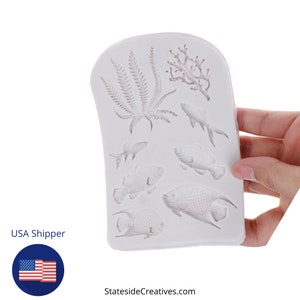 Sea Life Silicone Mold, Salt Water Fish Coral Salt Life Resin Mold ...