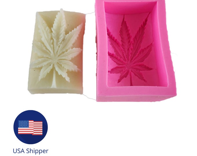 CANNABIS Leaf Silicone Mold - Hemp Marijuana Natural Circle Soap Mold ...