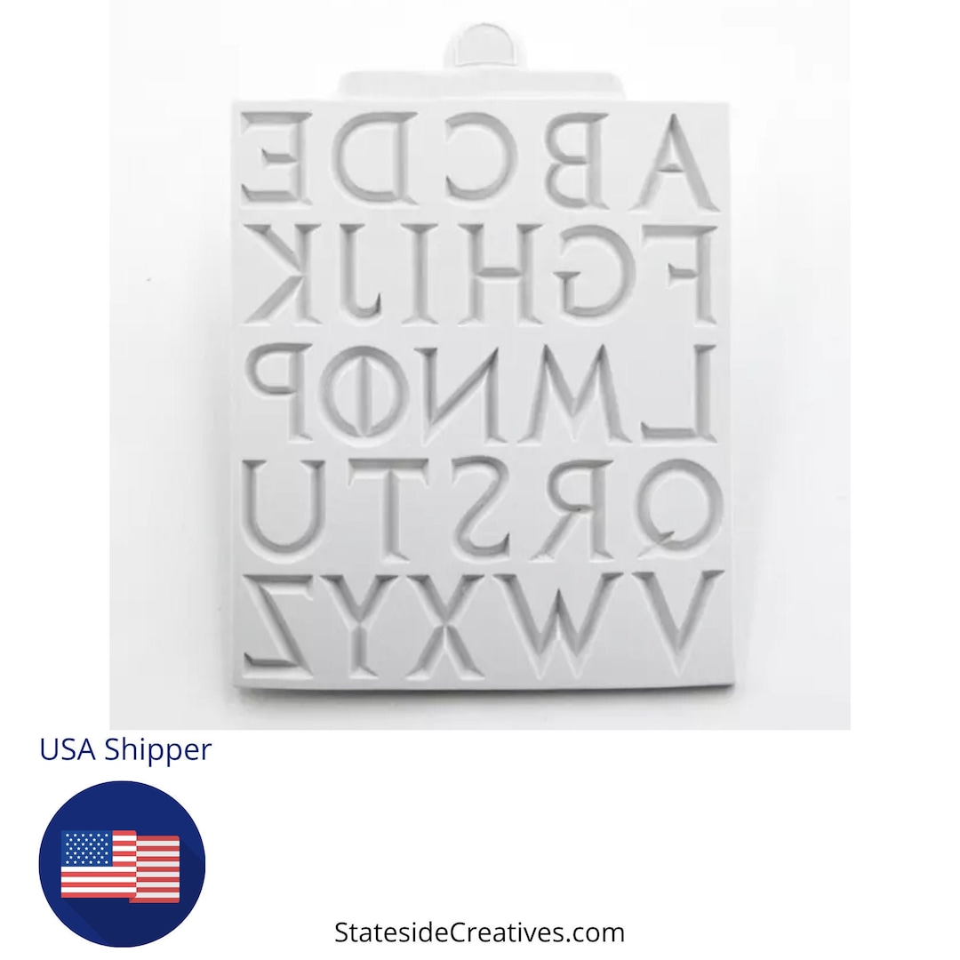 Old English Letter Font Silicone Mold, Block Font Mold, Capital Letter ...