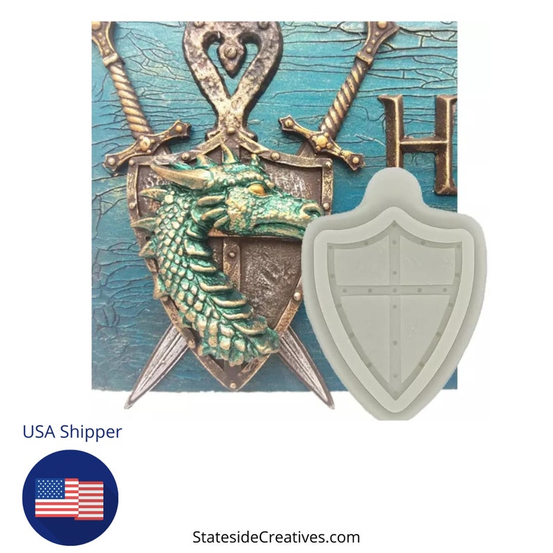 Knights Shield Silicone Mold, Battle Shield, Medieval Shield, Shield ...