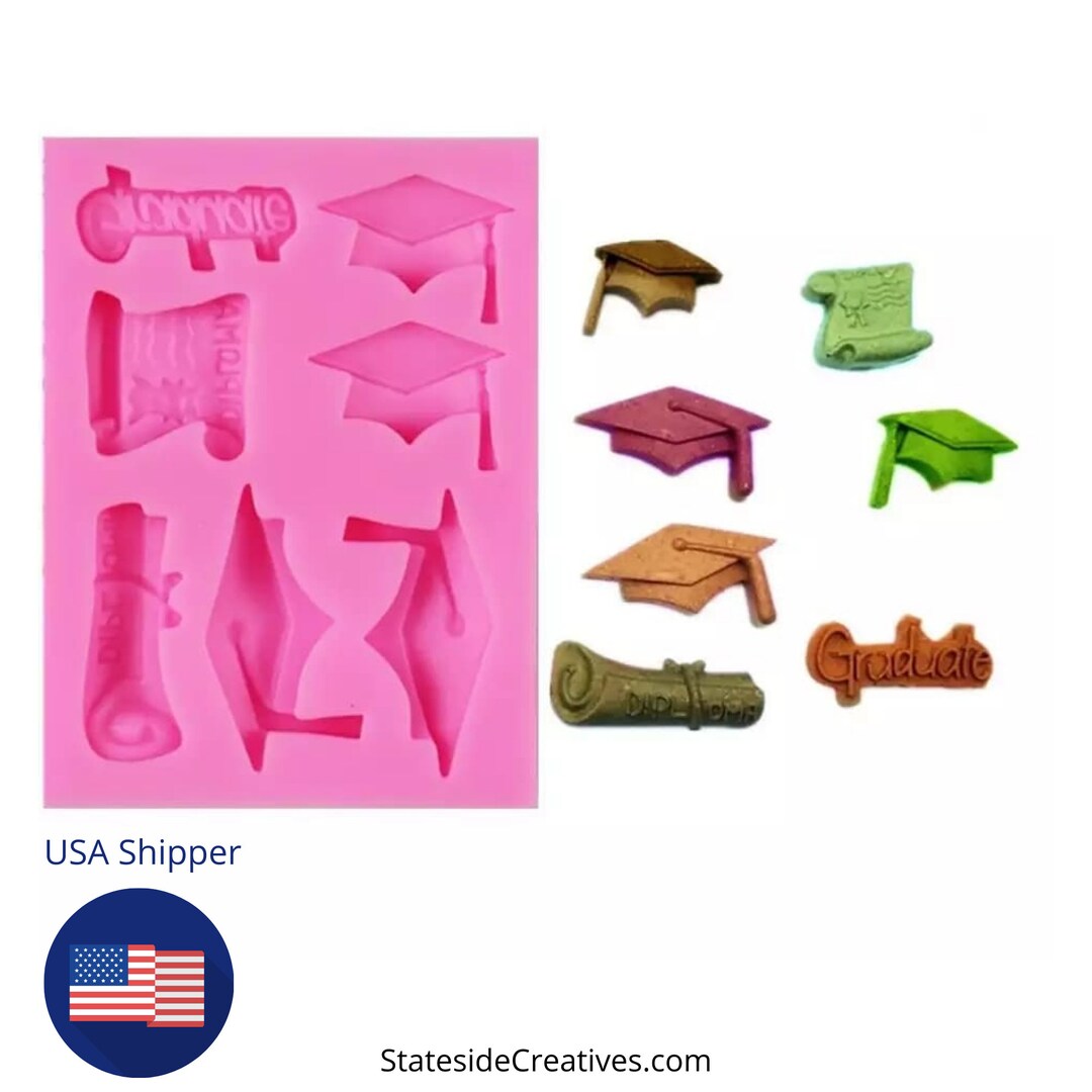 Graduation Silicone Mold, Graduation Fondant Sugarcraft Mold, School ...