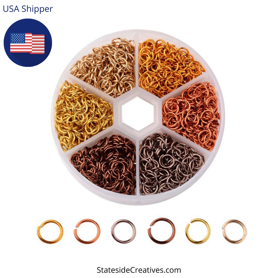 Color Aluminum Split Ring Combination Set, 6mm Jump Ring, Multi-color ...