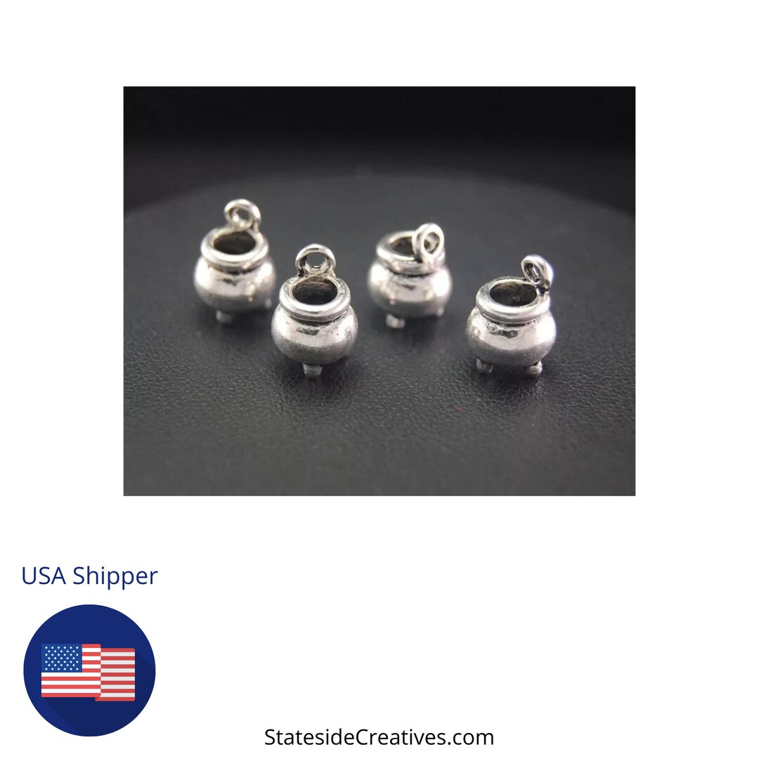 Cauldron Charm, Witch's Cauldron Silvertone Charm, Halloween Charm - Etsy