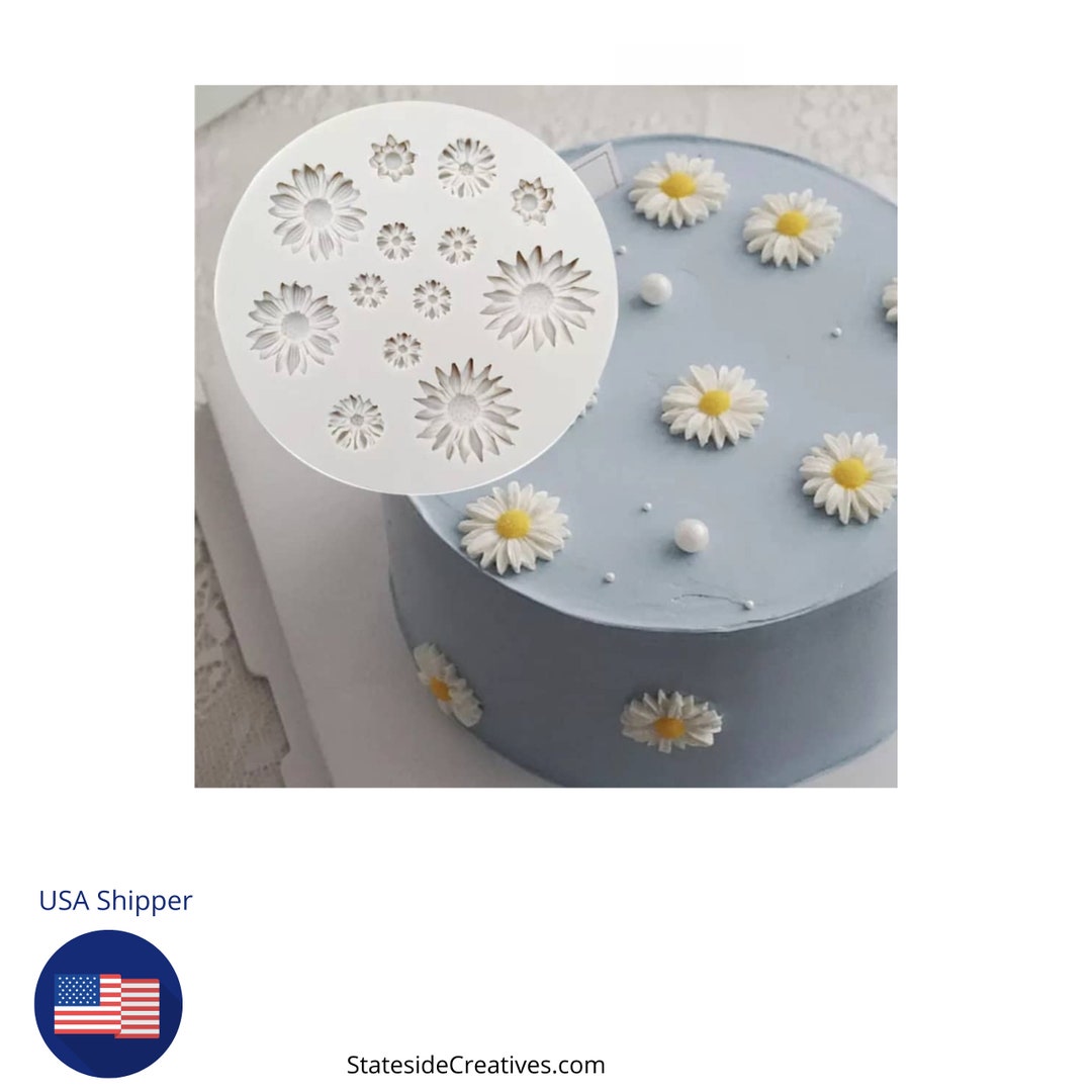 Silicone Daisy Mold, 13 Cavity Silicone Daisy Mold, Daisy Sugar Craft ...