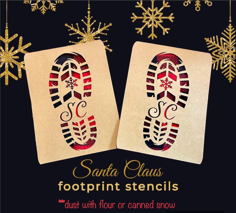 Santa Claus Footprint Stencil - Etsy