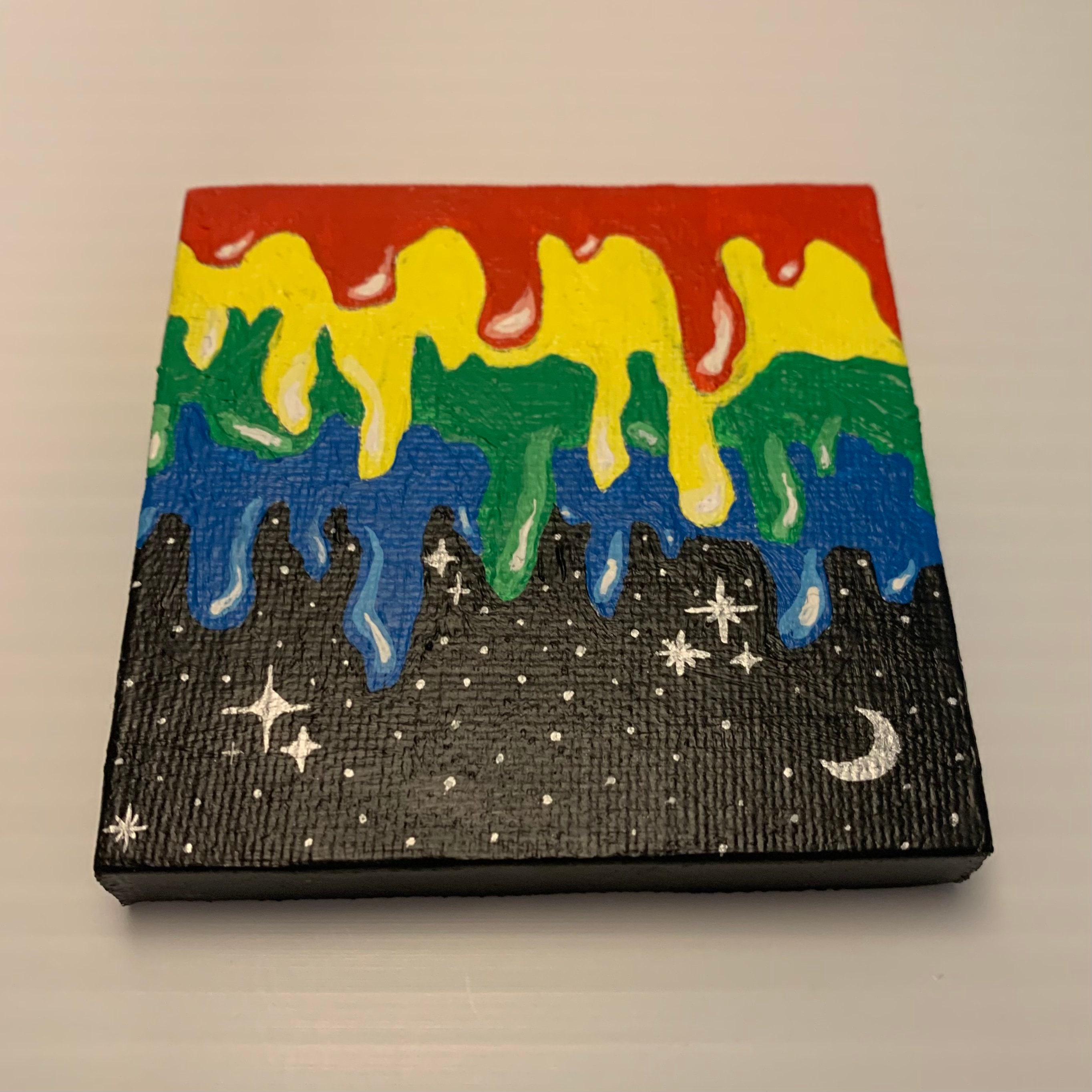 Rainbow, Drip, Space, Painting, Paint Drip, 3D Art, Art, Acrylic, Small ...