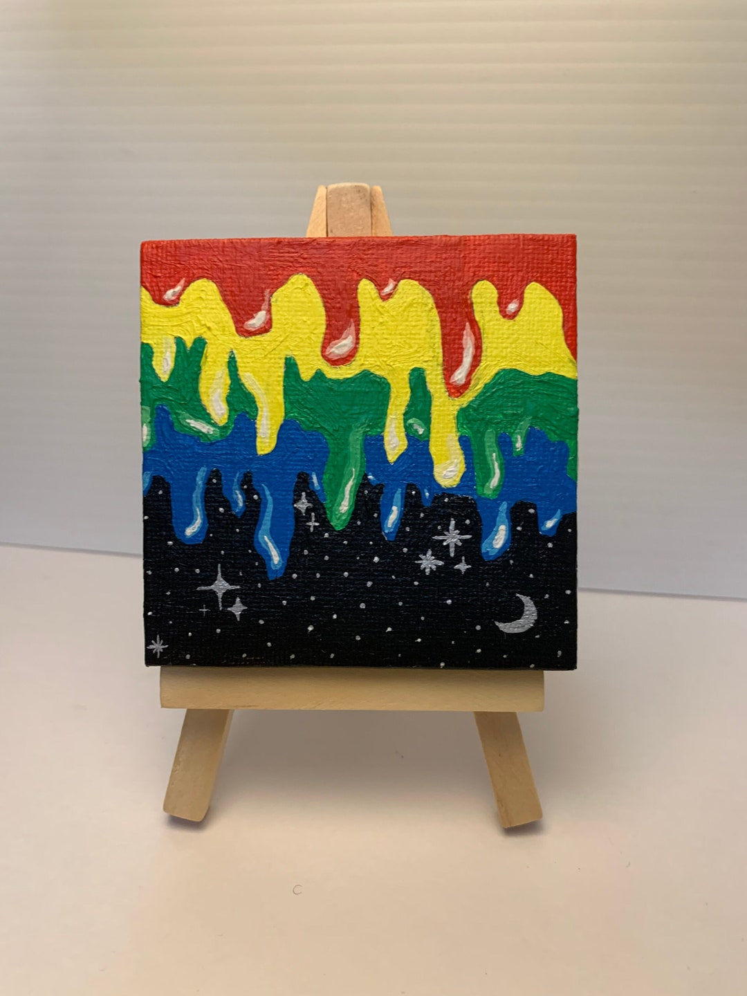 Rainbow, Drip, Space, Painting, Paint Drip, 3D Art, Art, Acrylic, Small ...