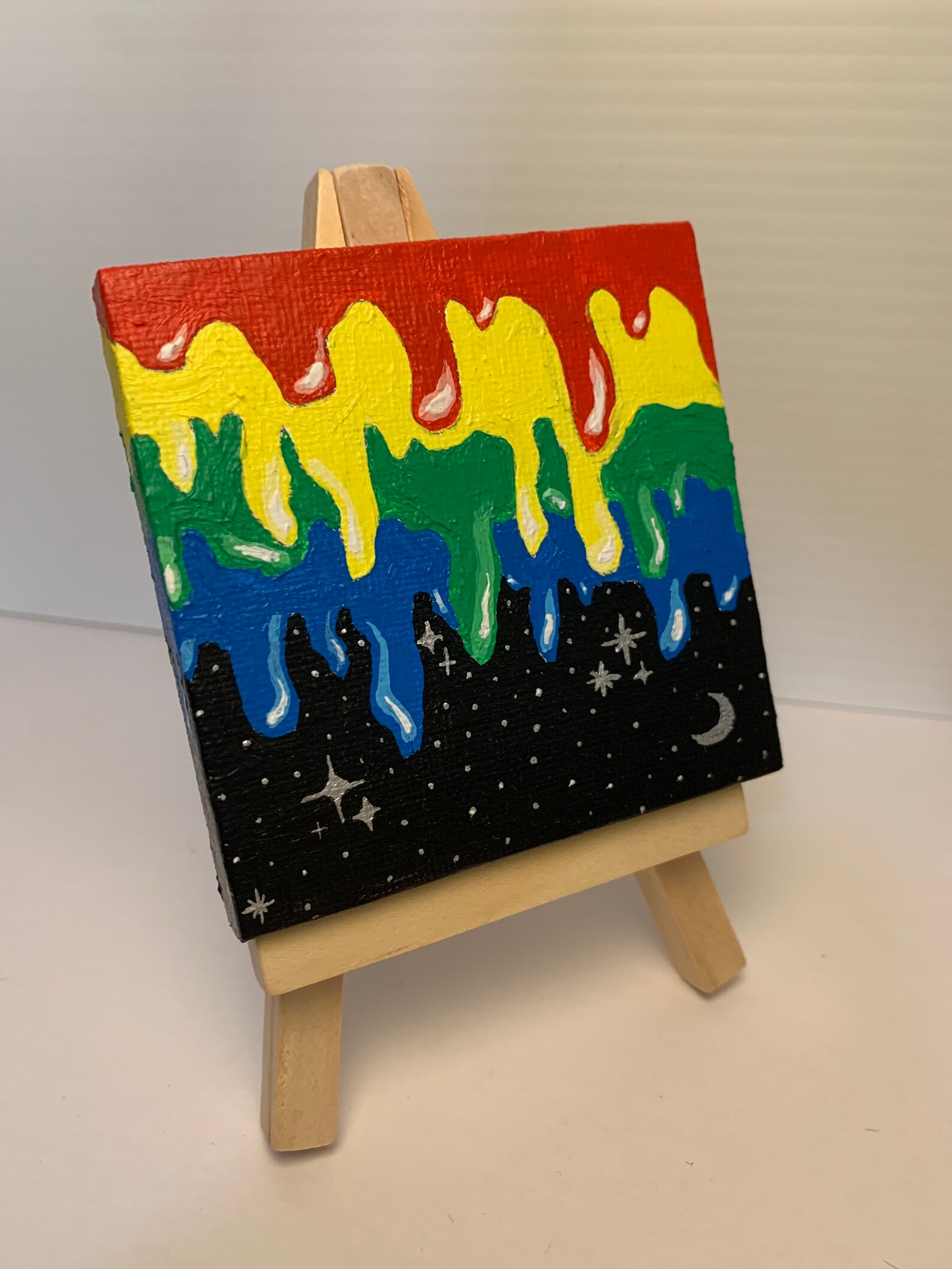 Rainbow, Drip, Space, Painting, Paint Drip, 3D Art, Art, Acrylic, Small ...