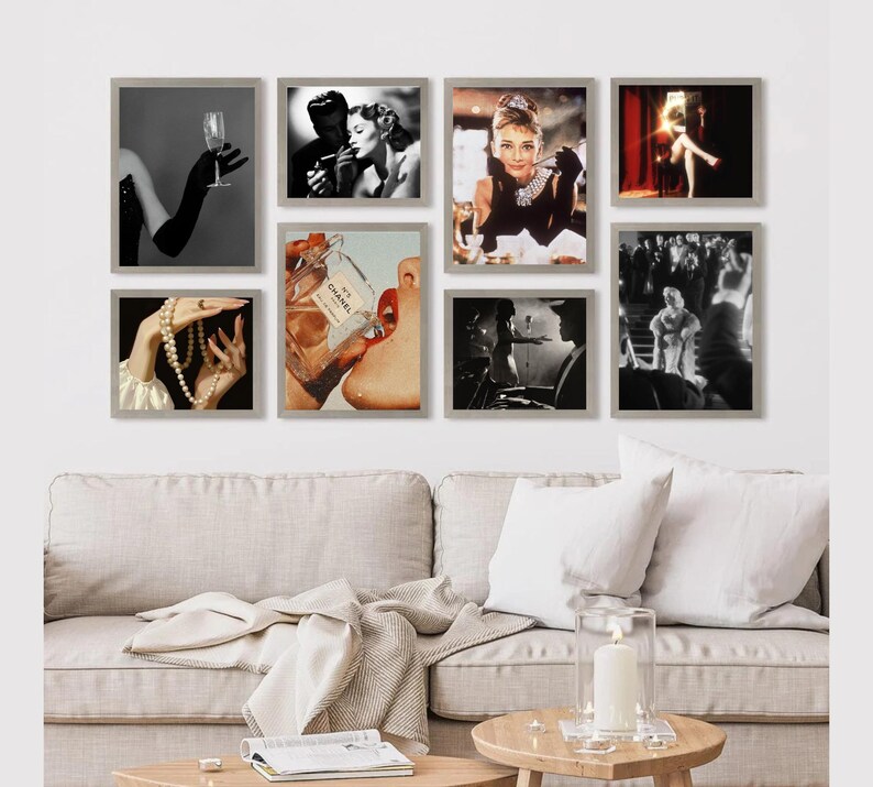 145 PCS Old Hollywood Digital Collage Kit | Old Money Wall Prints ...