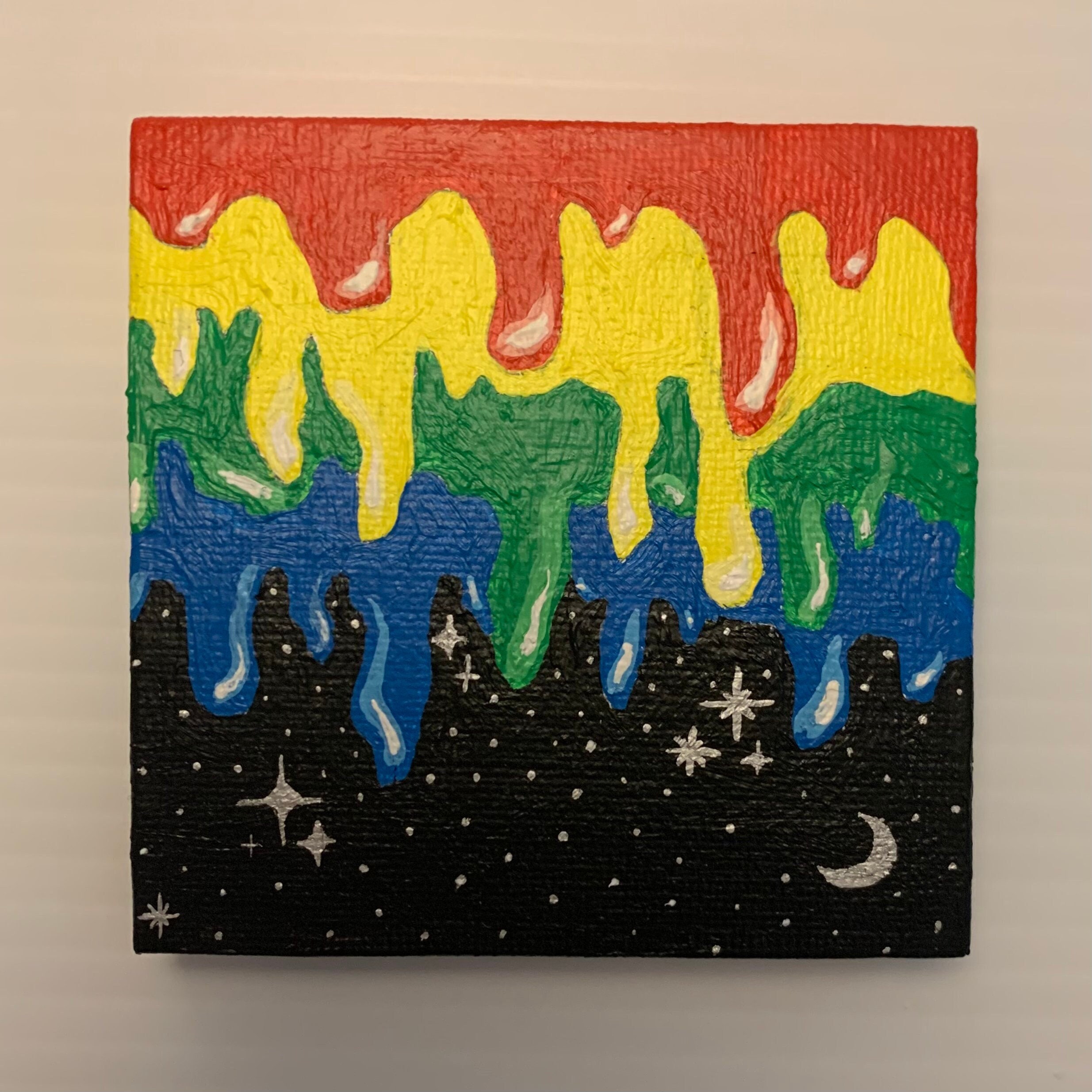 Rainbow, Drip, Space, Painting, Paint Drip, 3D Art, Art, Acrylic, Small ...