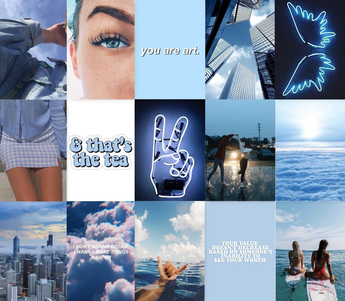 65 Photos DIGITAL Prints BLUE VSCO Positive Vibes Summer - Etsy