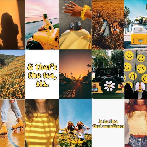 55 Photos Digital Prints Yellow SUMMER BEACH VSCO | Etsy