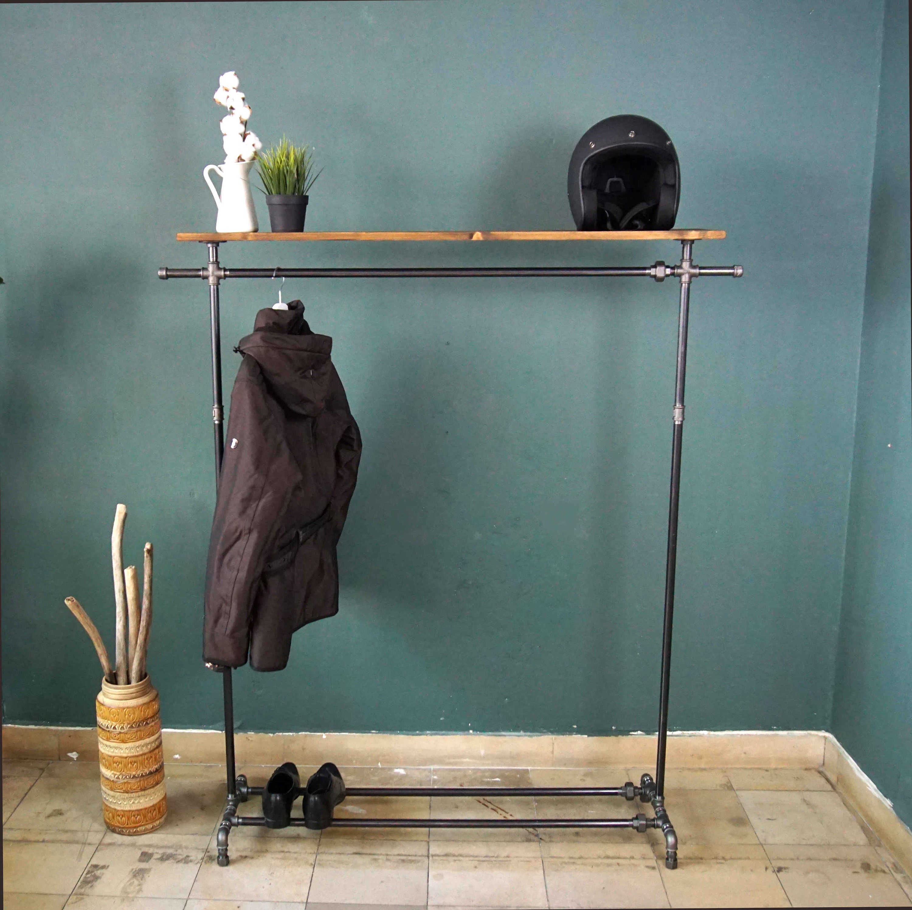 Double Clothes Rail Wardrobe Vintage Industrial Malleable Iron - Etsy UK