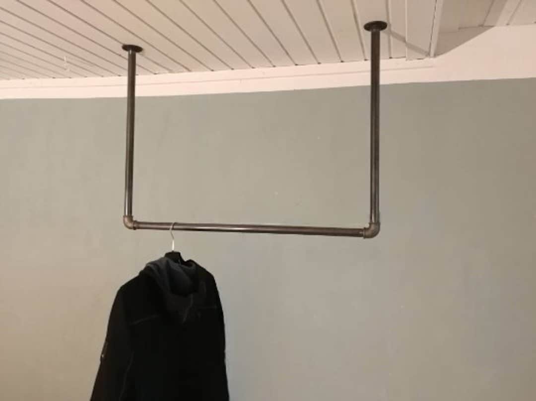 Ceiling Clothes Rail Hanging Wardrobe Vintage Industrial - Etsy
