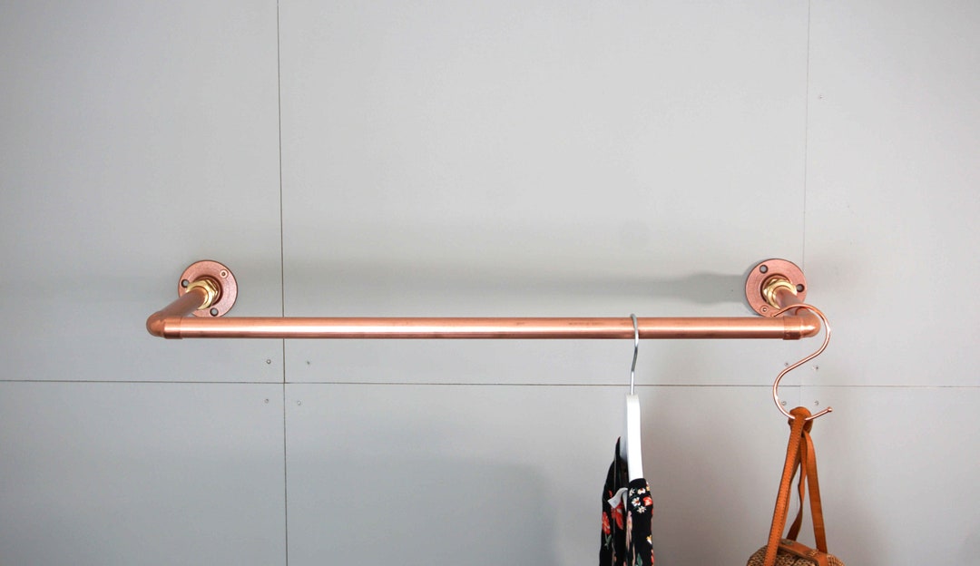 Copper Clothes Rail Wardrobe Vintage Industrial Steampunk Water Pipe ...