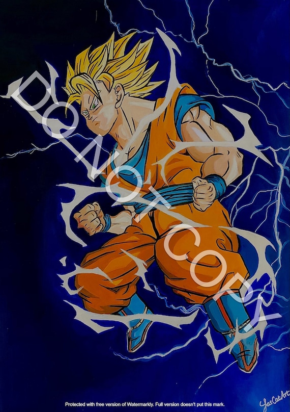 Super Saiyan Goku Print - Etsy