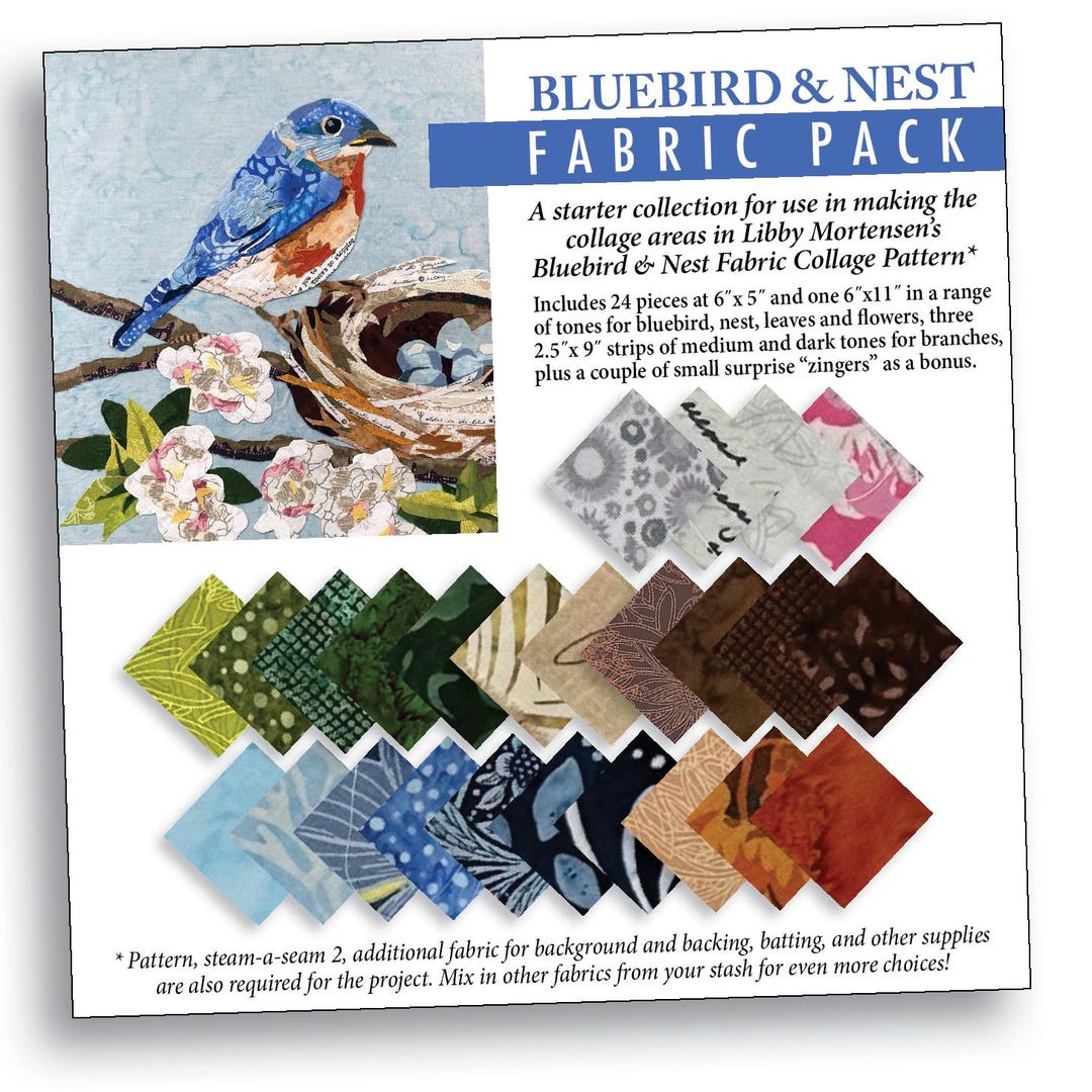 NEW!! FABRIC PACK: Bluebird & Nest Collage - Etsy