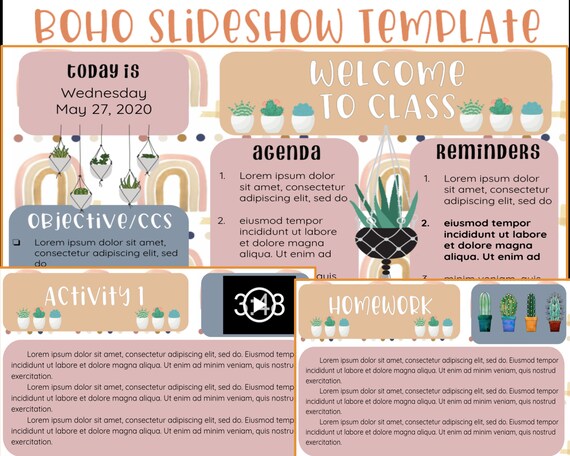 Digital Boho SlideShow Template: Google Slides with Pre-made | Etsy