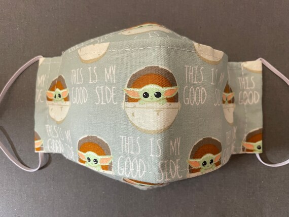 3D Green Grogu Face Mask - Etsy