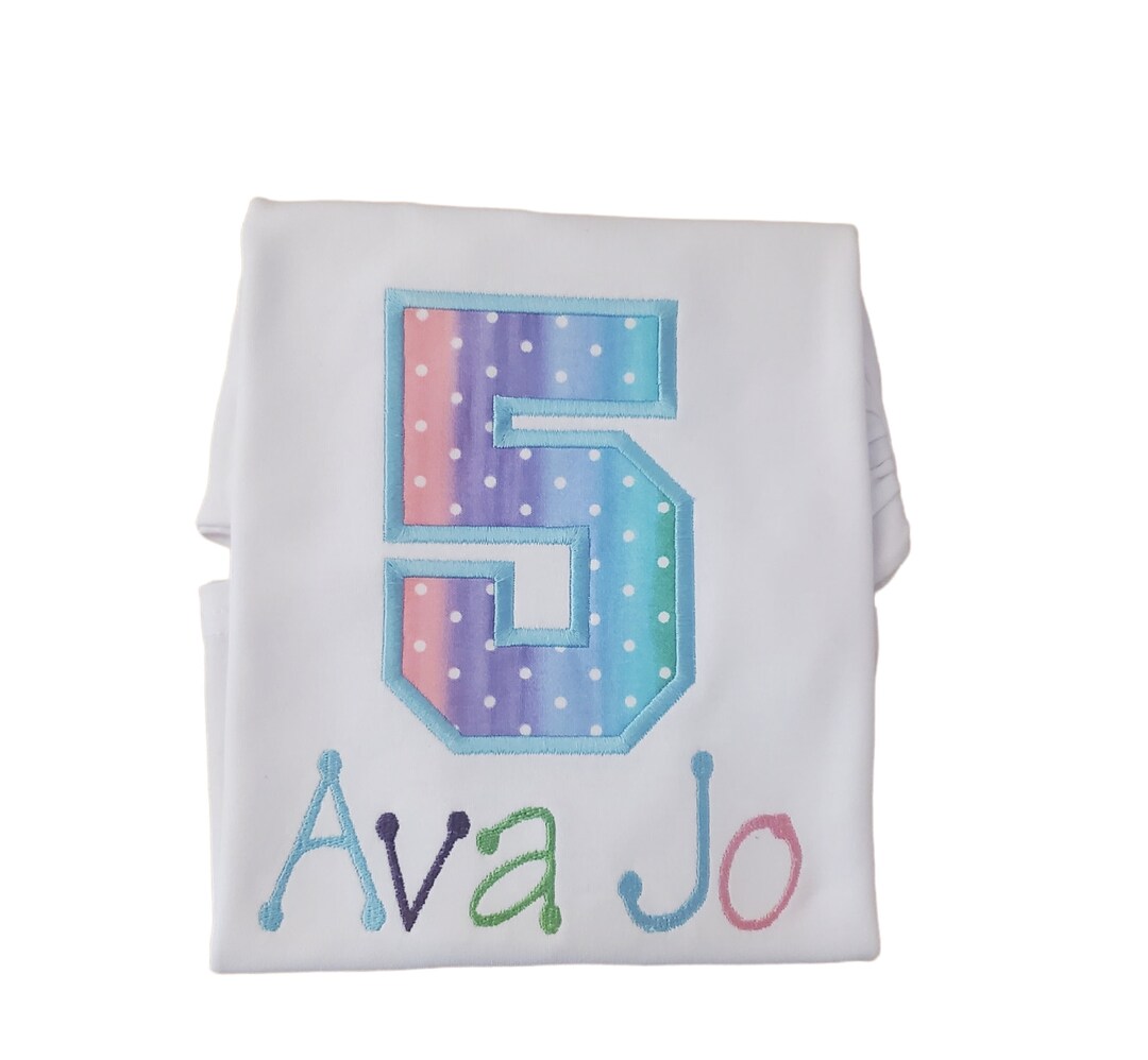 Girl Birthday Shirt, 5th Birthday Shirt, Number 5 Birthday Shirt, Girl ...