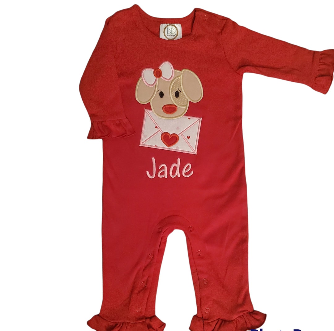 Baby Girl Valentine s Day Outfit Toddler Girl Red Romper Personalized baby-girl-valentine-s-day-outfit-toddler-girl-red-romper-personalized