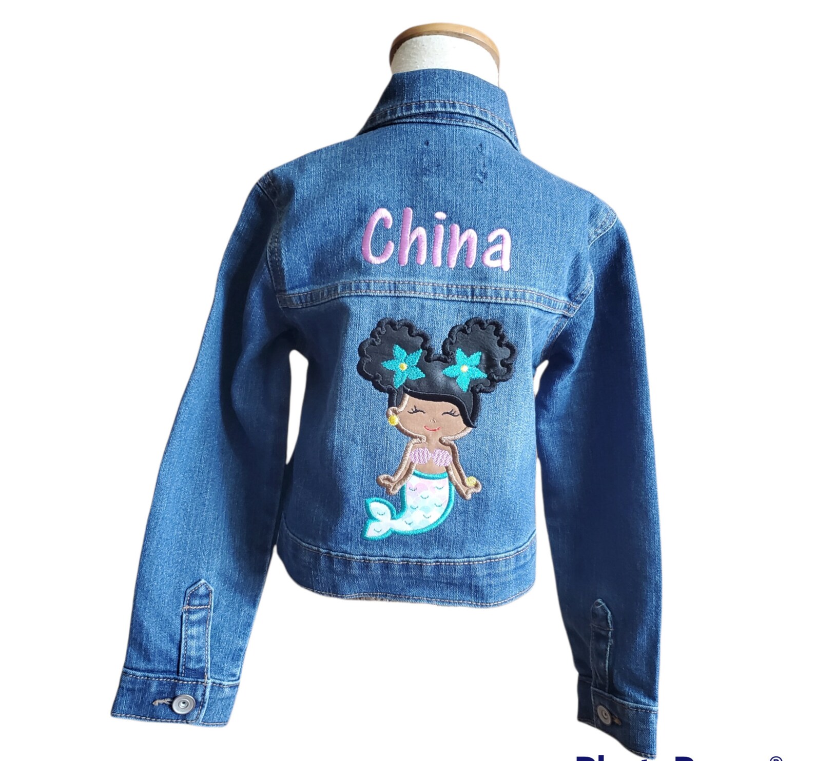 Girls Denim Jacket Mermaid Jean Jacket Custom Mermaid - Etsy