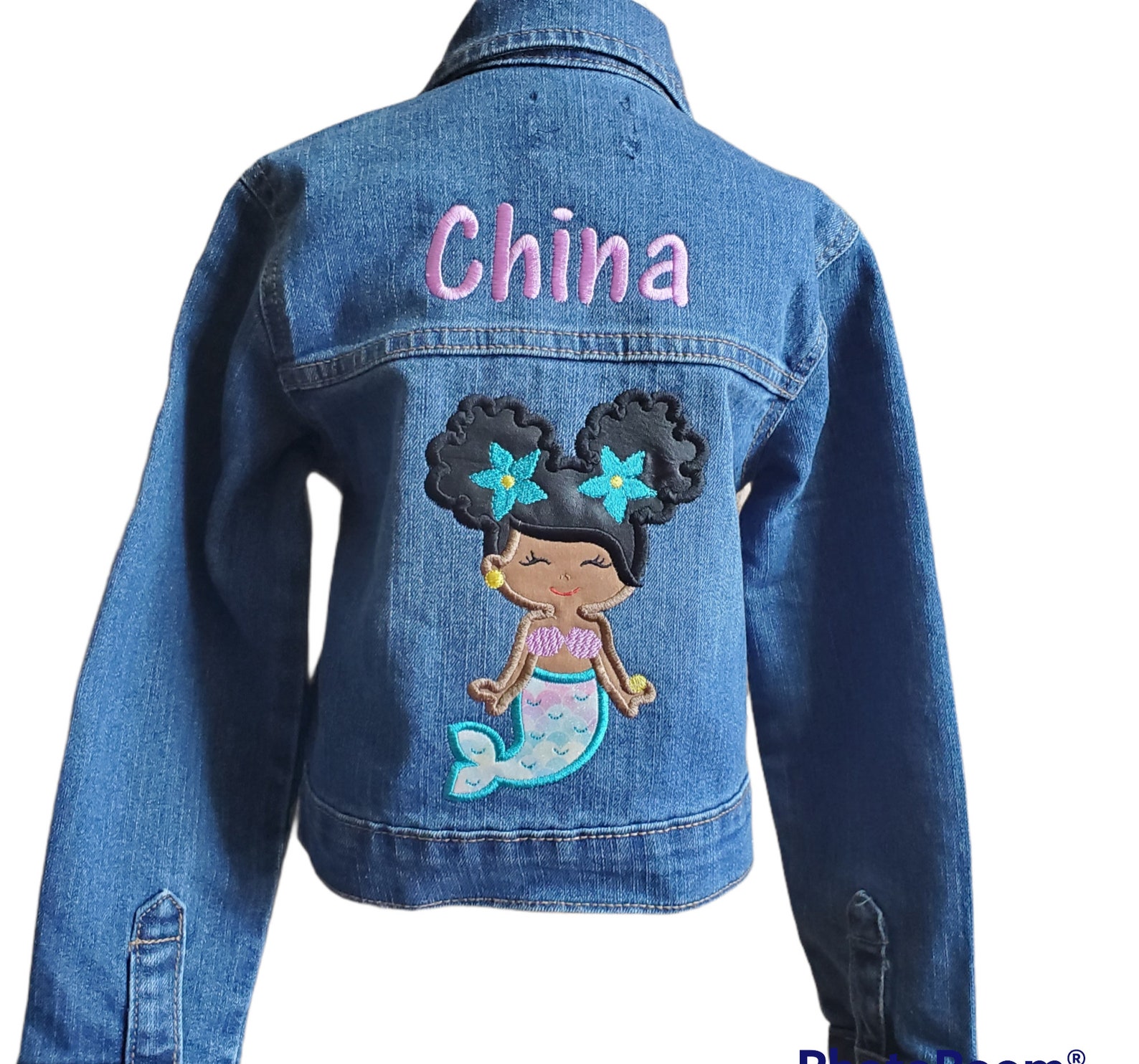Girls Denim Jacket Mermaid Jean Jacket Custom Mermaid - Etsy