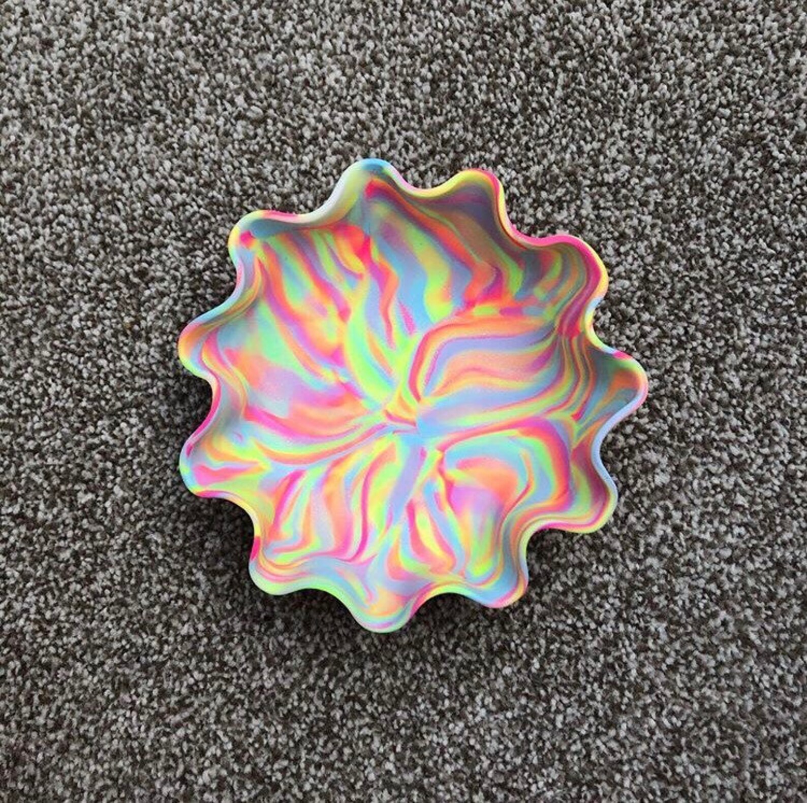 Handmade Clay Trinket Dish Psychedelic | Etsy