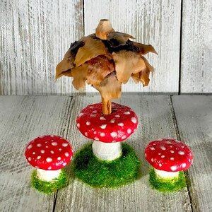 Fairy Furniture Tiny Toadstool Table With Umbrella and Chairs - Etsy