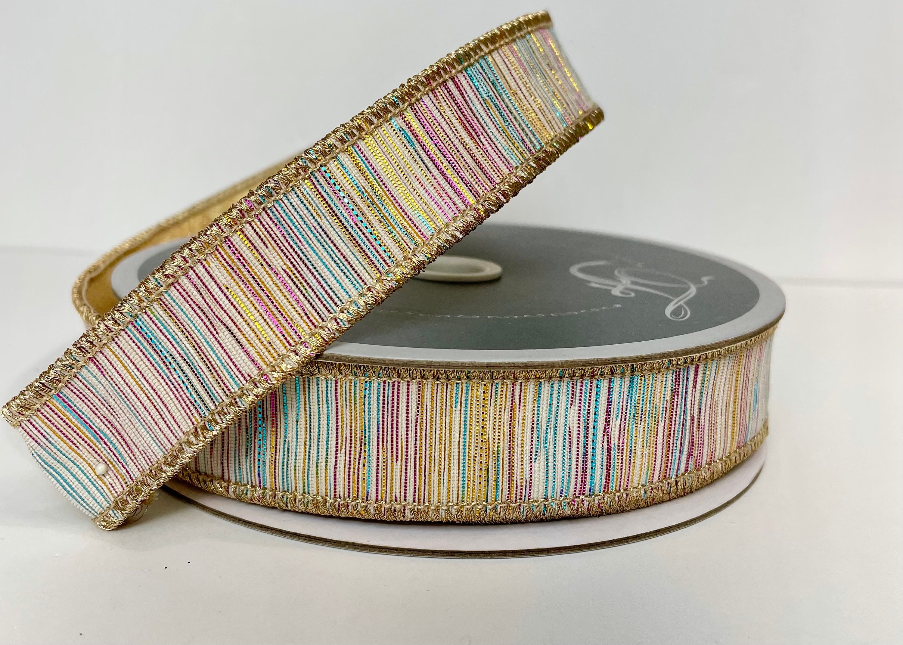 Christmas Tinsel Ribbon, Farrisilk Ribbon, Wired Ribbon - Etsy