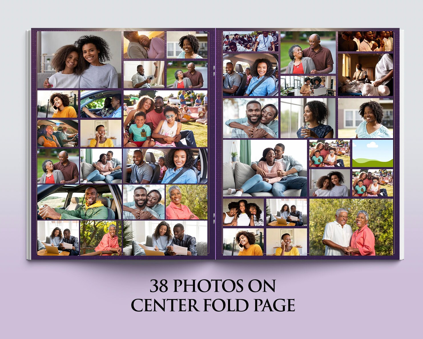 Obituary, Memorial Program Template, 8.5"x11" BOOKLET 8 Pages, Purple ...