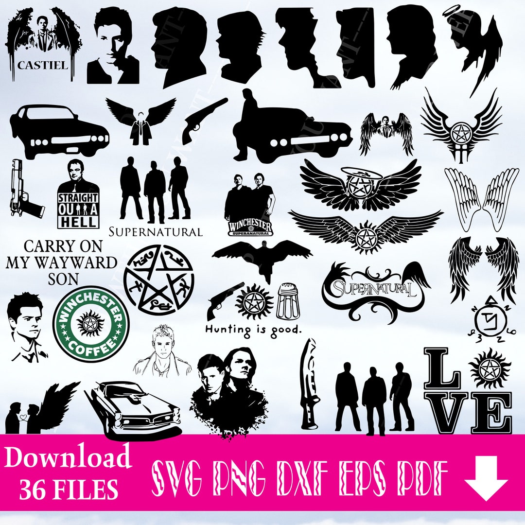 Supernatural Svg, Supernatural Silhouette, Winchester Svg, Castiel ...