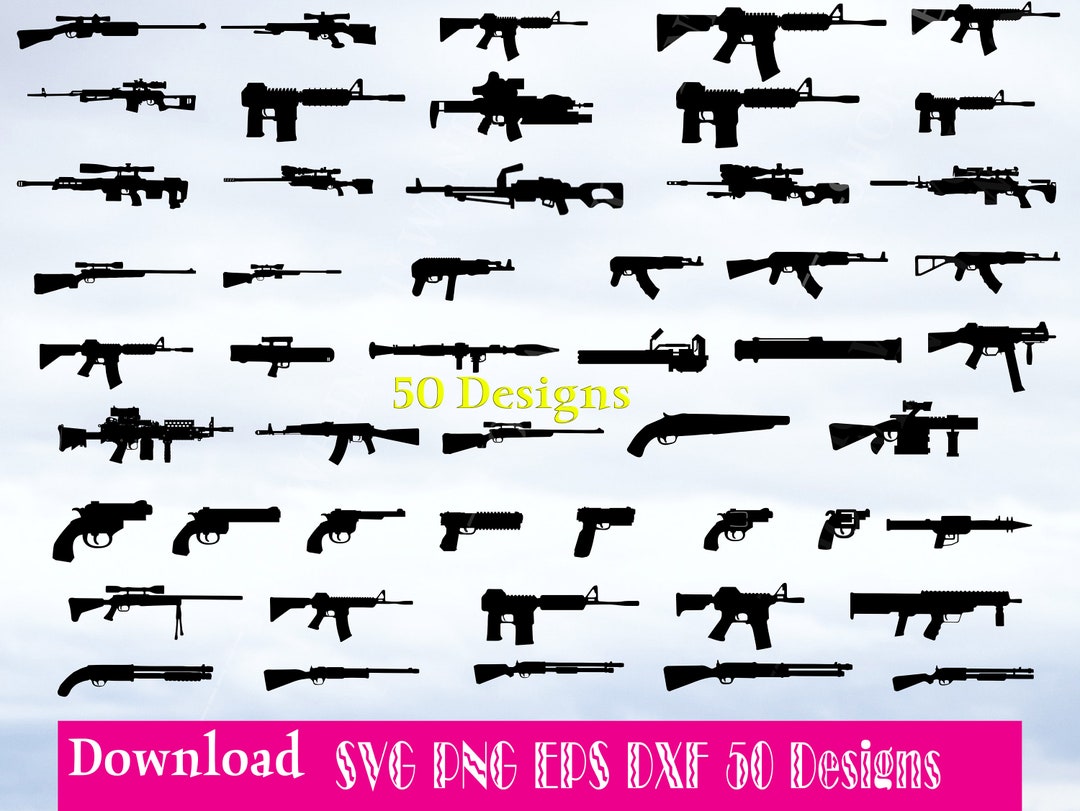 Gun Svg, Pistol Svg, Military Weapon Svg, Weapon Svg, Clipart ...