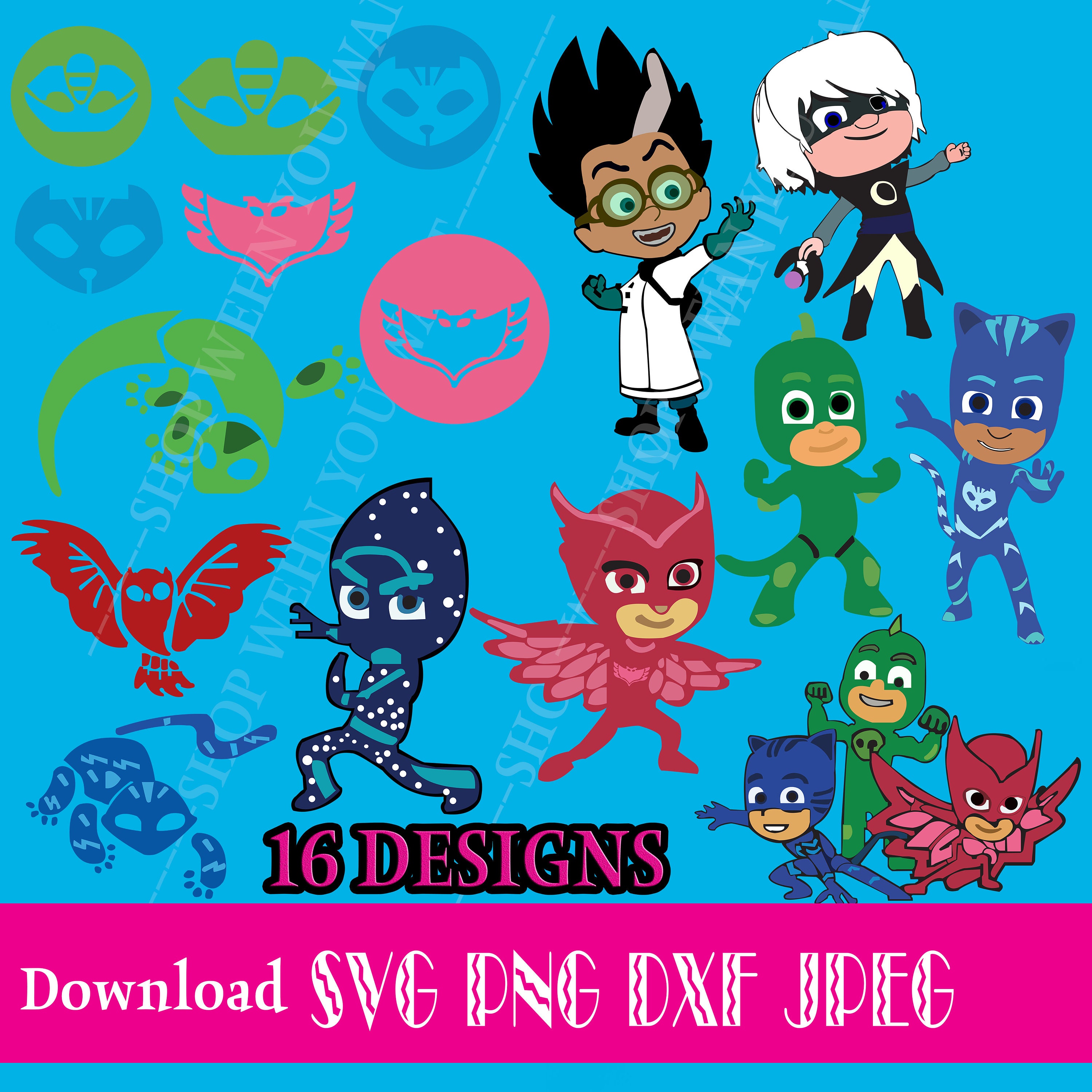 PJ Masks Svg Bundle Pj Masks Svg Cricut Pj Masks Svg Pj | Etsy