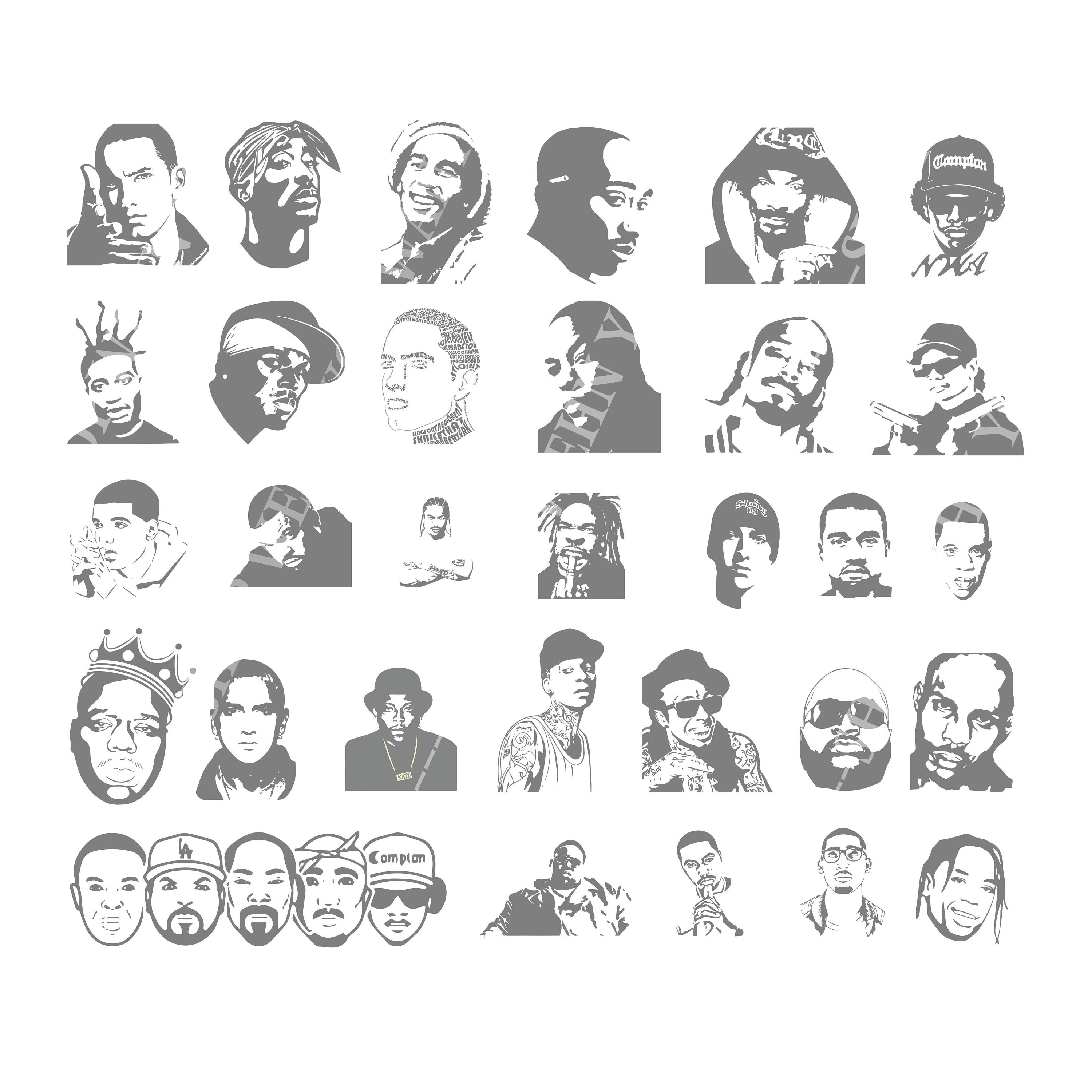 Hip Hop SVG Rappers Svg 2pac Big Snoopdogg Ice Cube - Etsy Australia