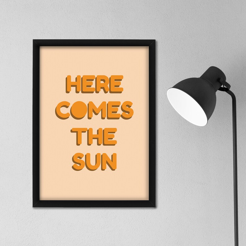 The Beatles Print 'here Comes the Sun' Inspired Art - Etsy UK