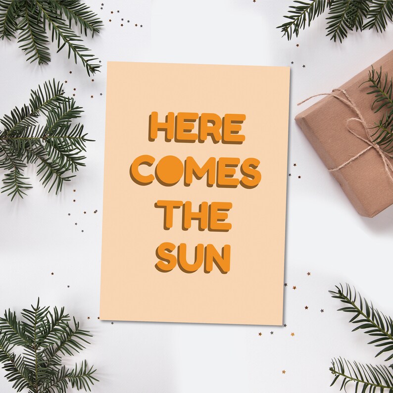 The Beatles Print 'here Comes the Sun' Inspired Art - Etsy UK