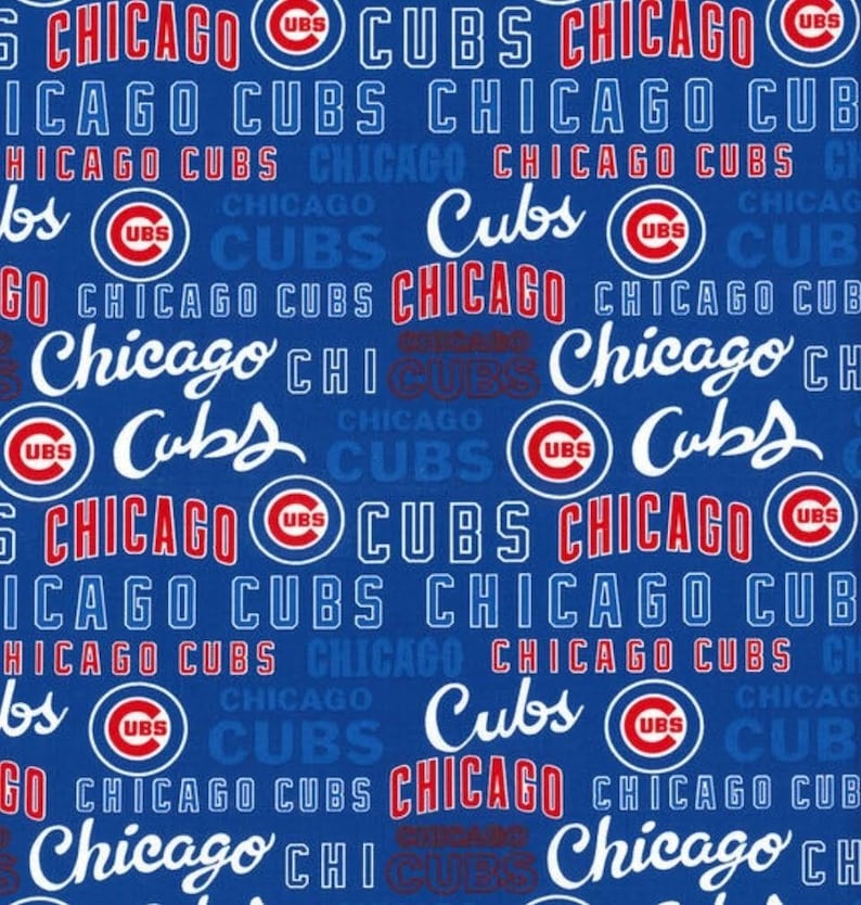 Chicago Cubs Cotton Fabric - Etsy