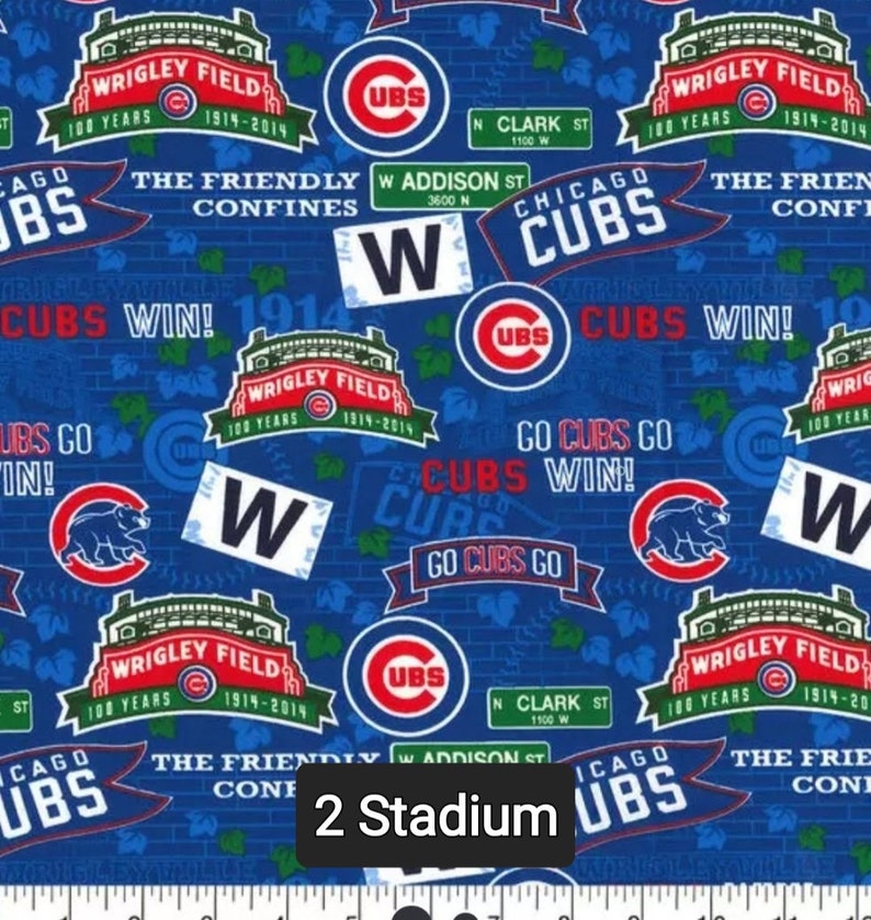 Chicago Cubs Cotton Fabric - Etsy