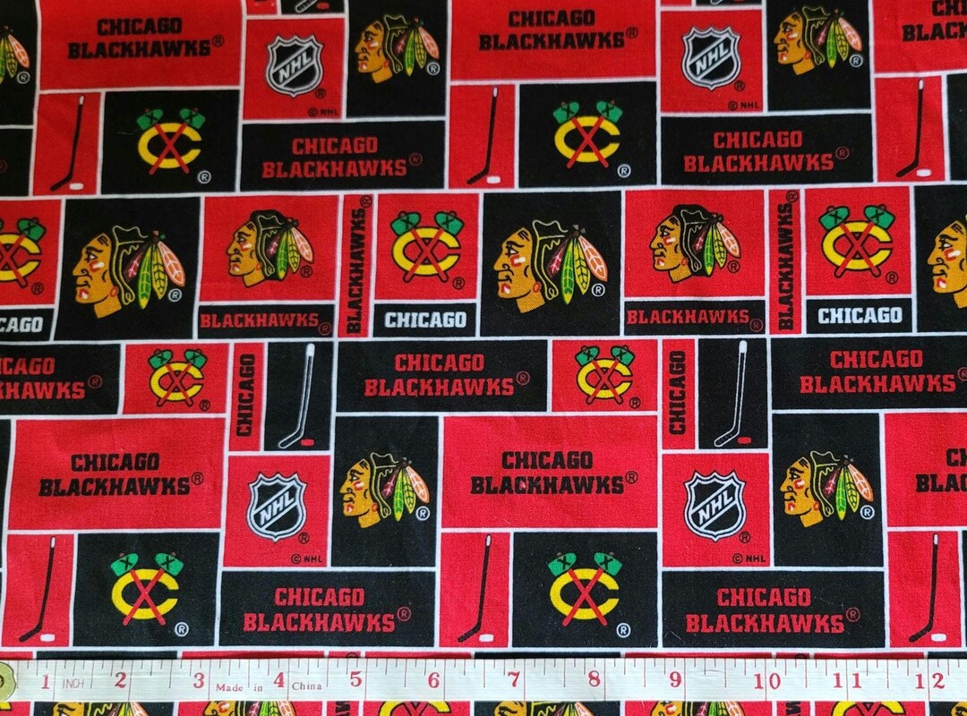 Chicago Blackhawk Block Fabric Cotton - Etsy