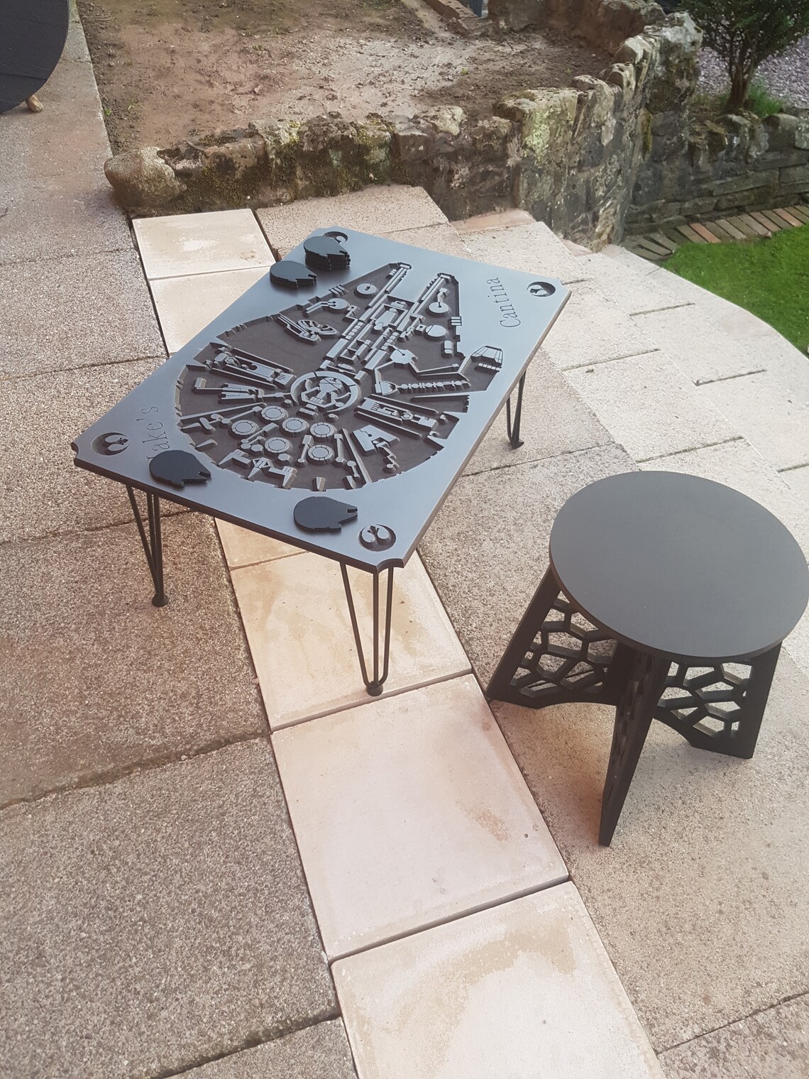 Hand Made Carved Table Tops Star Wars Themes Look Great and | Etsy