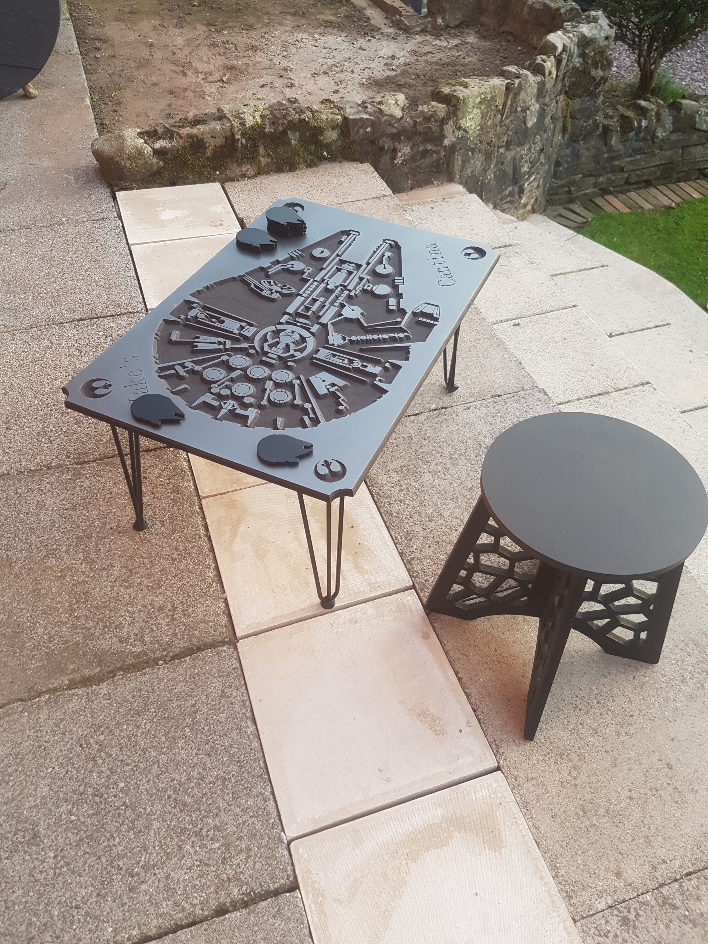 Hand Made Carved Table Tops Star Wars Themes Look Great and | Etsy