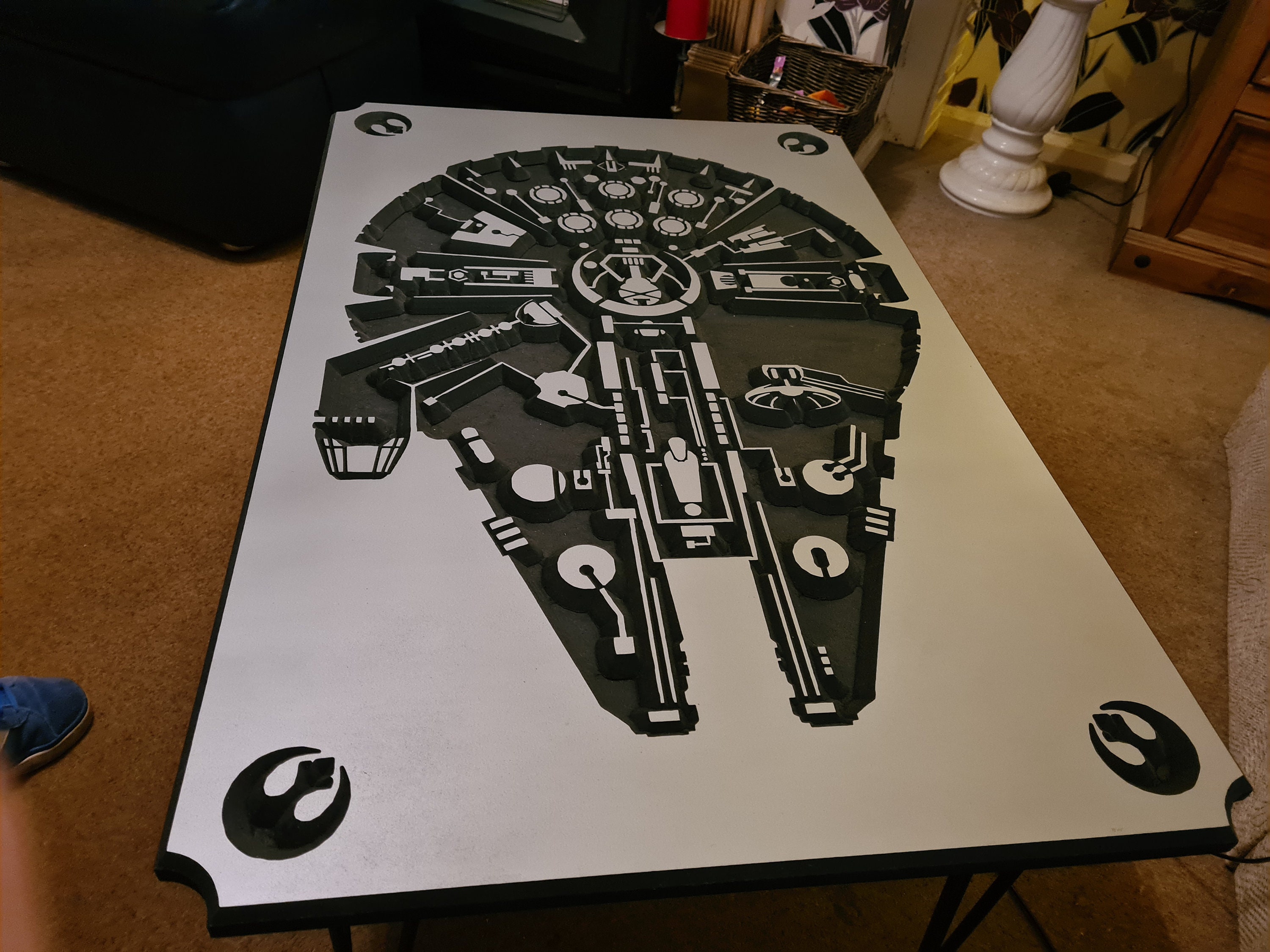 Hand Made Carved Table Tops Star Wars Themes Look Great and | Etsy