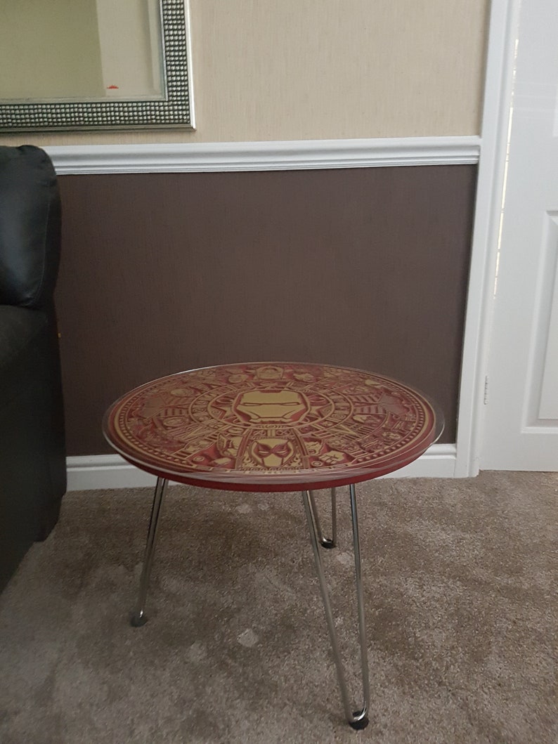 Hand made carved table tops star wars and Marvel themes look | Etsy