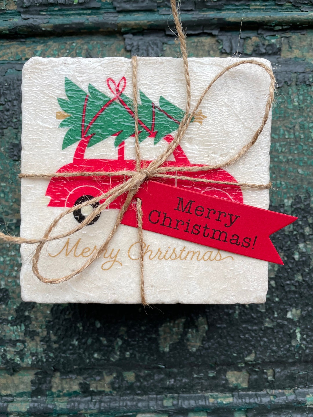 Merry Christmas Coasters / Christmas Coasters / Stone Coasters ...