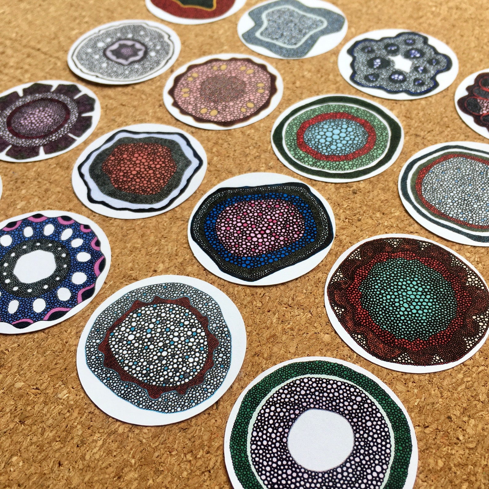 Plant Stem Botanical Sticker Set 35mm Round Stickers - Etsy