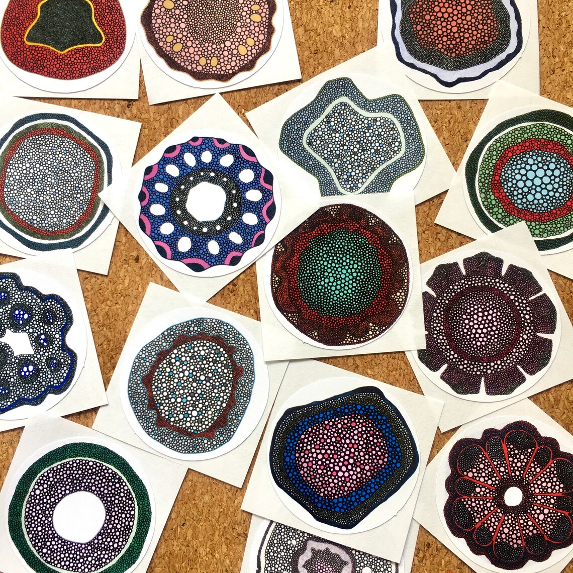 Plant Stem Botanical Sticker Set 35mm Round Stickers - Etsy
