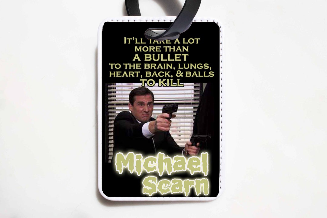 Michael Scarn - the Office Luggage Tag - Michael Scott - Threat Level ...
