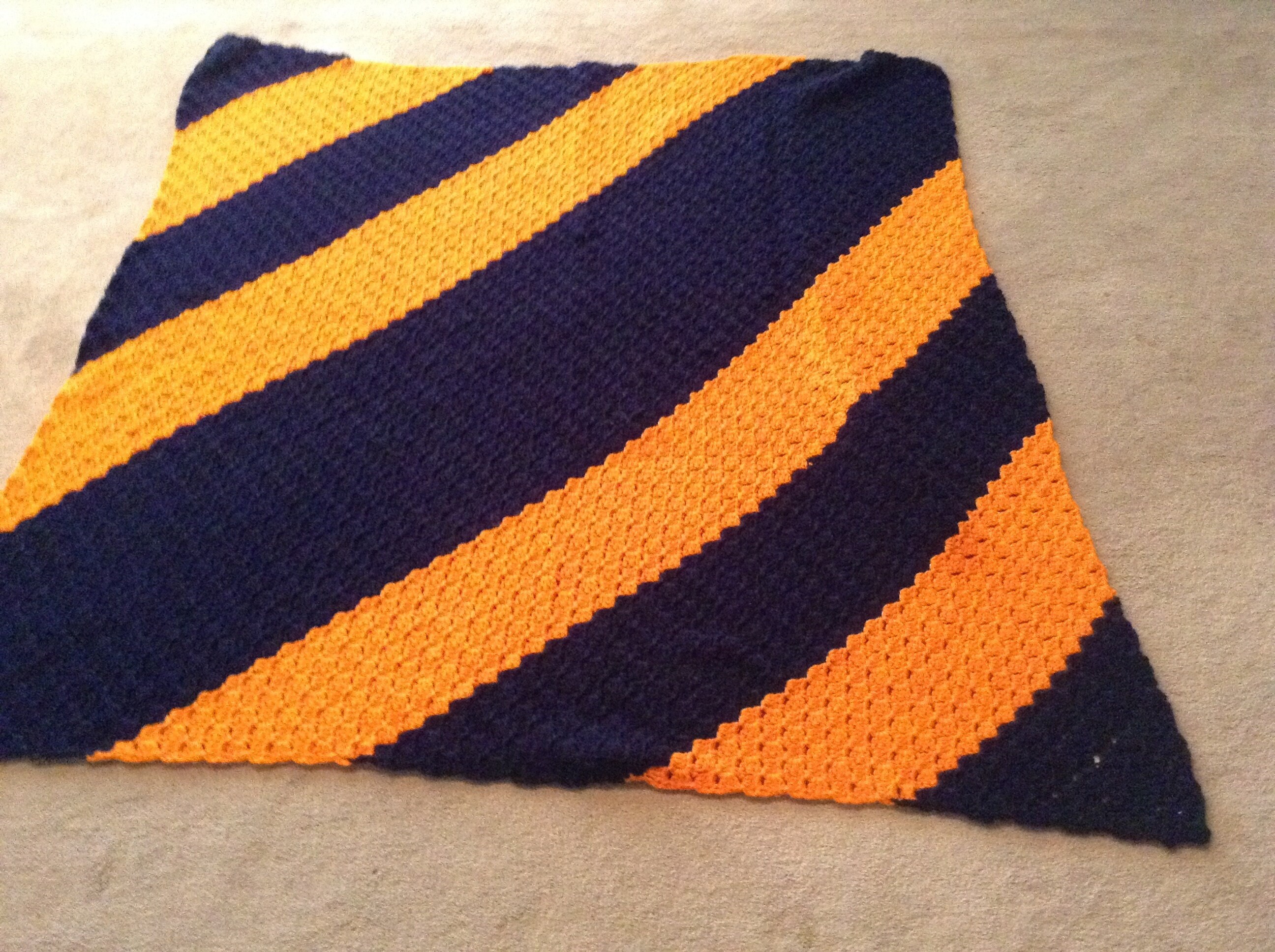 Blue and Orange 45X45 Afghan - Etsy