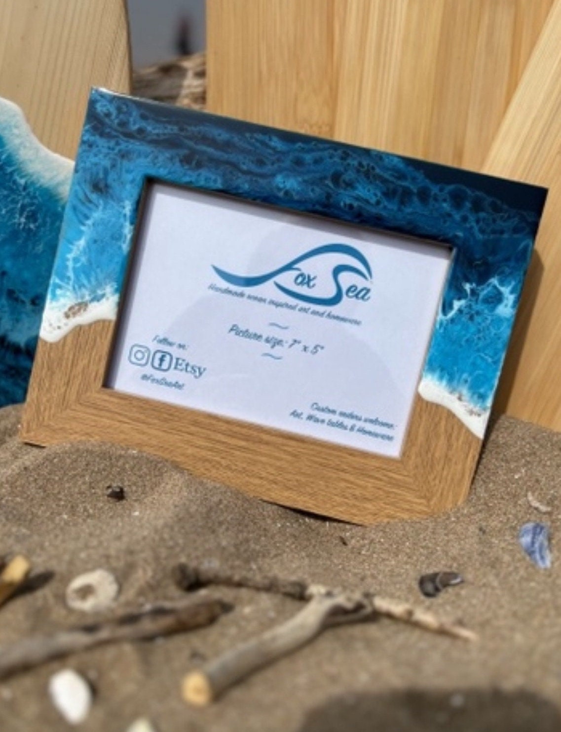 Handmade Photo Frame Blue Ocean Resin Wave Picture Frame - Etsy